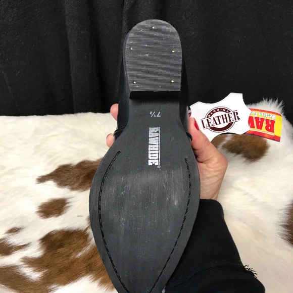 Abilene Boot Co | Shoes | Rawhide By Abilene Black Leather Shoeboot ...